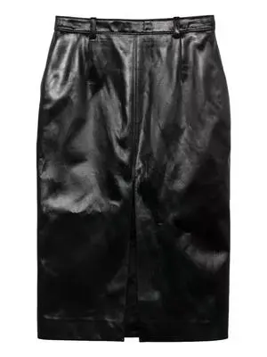 Saint Laurent Pencil Midi Skirt - Black