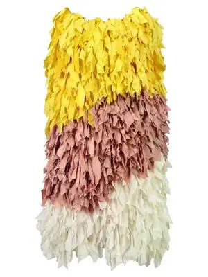 GIANLUCA CAPANNOLO Fringed Mini Dress - Yellow