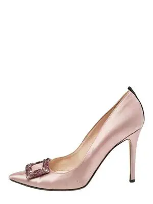 Sjp By Sarah Jessica Parker 80mm Crystal-buckle Satin Pumps - Pink