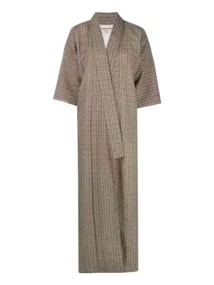 A.N.G.E.L.O. VINTAGE CULT 1970s Geometric Print Kimono - Neutrals