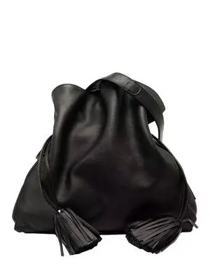 Loewe Calfskin Flamenco Tassel Crossbody Bag - Black