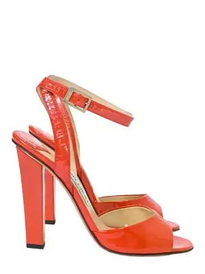 JIMMY CHOO 110mm Patent-finish Sandals - Red