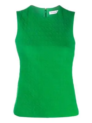Dior 2010s Houndstooth Sleeveless Top - Green