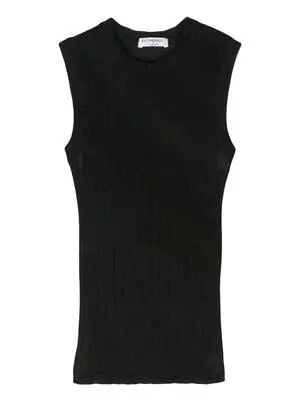 Saint Laurent 1990s Ribbed-knit Tank Top - Black