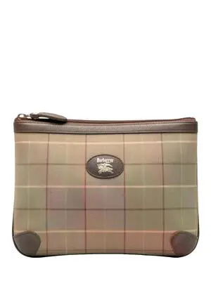Burberry Vintage Check Canvas Clutch Bag - Brown