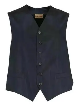 ROMEO GIGLI 1990s Silk Waistcoat - Blue