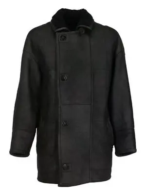Valentino Garavani 1980s Shearling Coat - Black