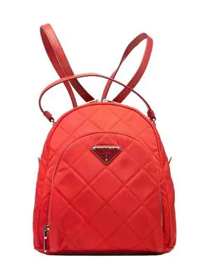 Prada Impuntu Tessuto Backpack - Red