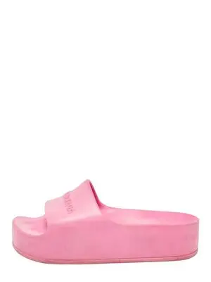 Balenciaga Logo-embossed Slides - Pink