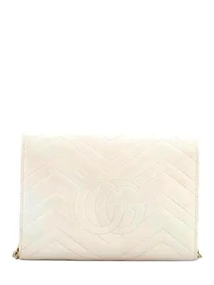 GUCCI GG Marmont Chain Wallet Matelasse Leather Mini Crossbody Bag