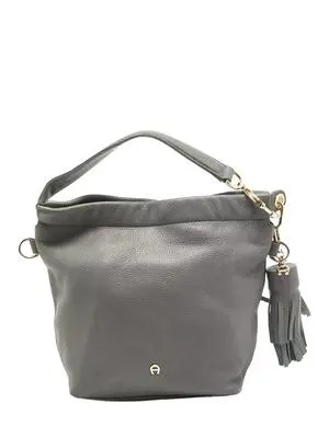 AIGNER Tassel-detail Leather Tote Bag - Grey