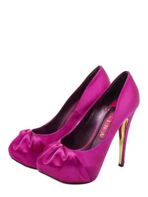 GINA 125mm Satin-finish Heeled Pumps - Purple