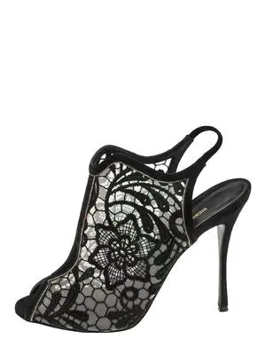 NICHOLAS KIRKWOOD 130mm Lace Suede Slingback Shoes - Black