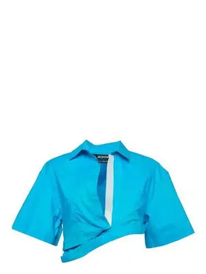 Jacquemus La Chemise Capri Cropped Shirt - Blue