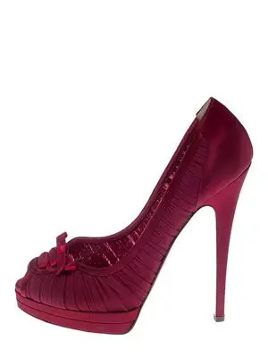 CASADEI 140mm Bow-Detail Pleated Pumps