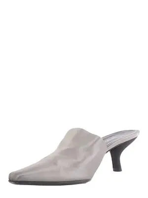 SERGIO ROSSI Satin Mules - Grey