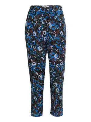 Marni Abstract-print Silk Trousers - Blue