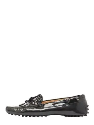 TOD'S Patent-leather Bow Loafers - Black