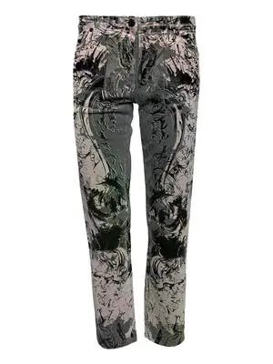 Roberto Cavalli Baroque-print Trousers - Grey