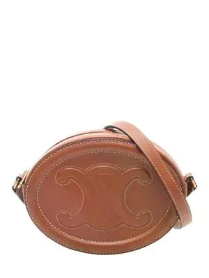 Celine 2010s Mini Oval Perth Cuill Triomphe Shoulder Bag - Brown