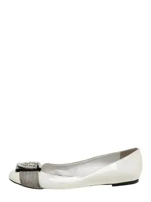 GIUSEPPE ZANOTTI Patent-leather Ballet Flats - White