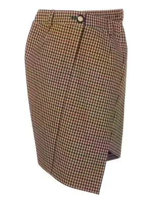 BALENCIAGA Houndstooth Asymmetric Skirt