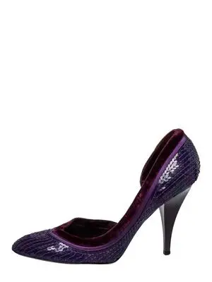 Gucci 105mm Leather Pumps - Purple