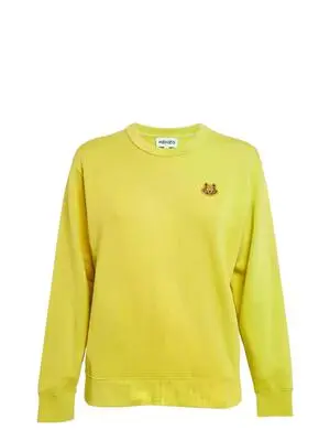 Kenzo Tiger Head-appliqué Sweatshirt - Yellow