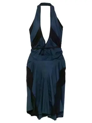 VIVIENNE WESTWOOD Halterneck Silk A-line Dress - Blue