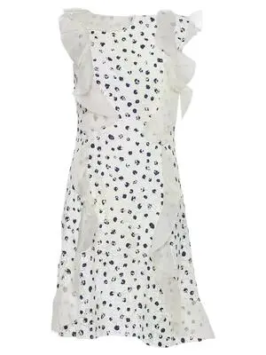 Oscar De La Renta Floral-print Ruffled Mini Dress - White