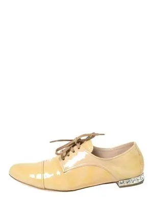 Miu Miu Crystal-embellished Derby Shoes - Neutrals