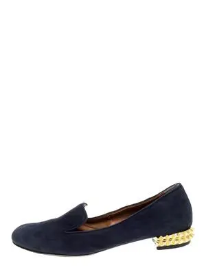 Fendi Suede Studded-heel Shoes - Blue