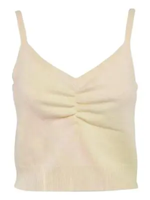 Sandro Ruched Knit Top - Neutrals
