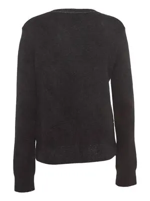 Saint Laurent Embroidered-motif Sweater - Black