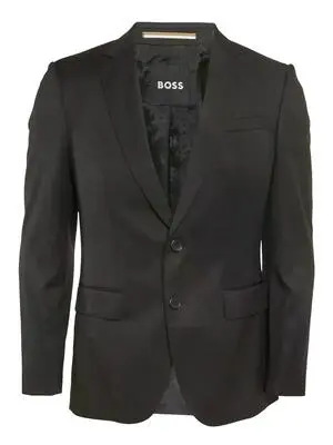 BOSS Single-breasted Gabardine Blazer - Black