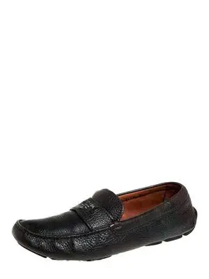 Prada Logo-lettering Loafers - Brown