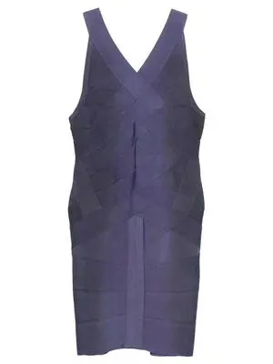 Herve Leger 1990s V-neck Dress - Purple