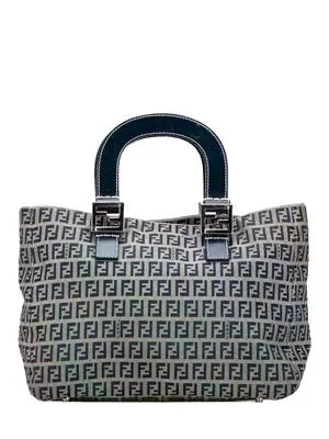Fendi 2000-2010 Small Zucchino Canvas Twins Tote Bag - Grey