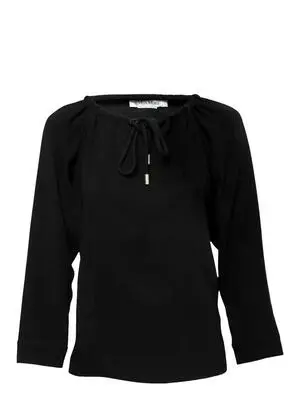 Max Mara Drawstring Neck T-shirt - Black
