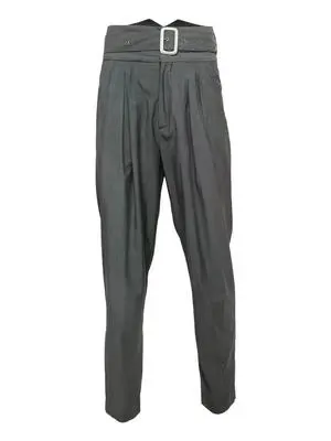 Kenzo Pleated Belted Trousers - Grey