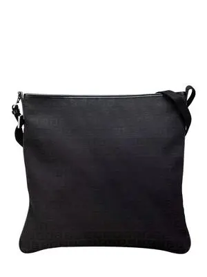 Fendi 2000-2010 Zucchino Canvas Crossbody Bag - Black