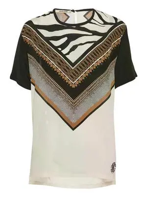 Roberto Cavalli Crew-neck Silk T-shirt - White