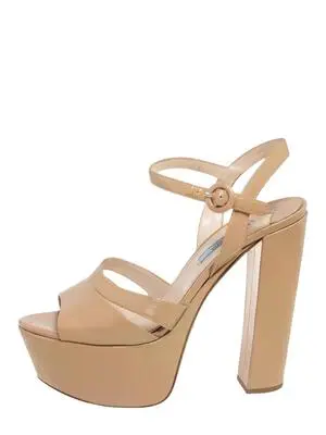 Prada Platform Block-heel Sandals - Neutrals