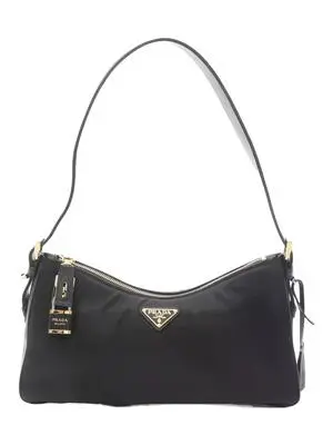 Prada 2020s Leather Shoulder Bag - Black