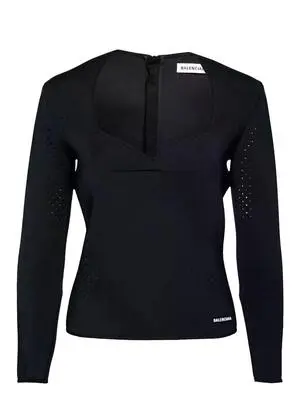 Balenciaga Perforated Top - Black