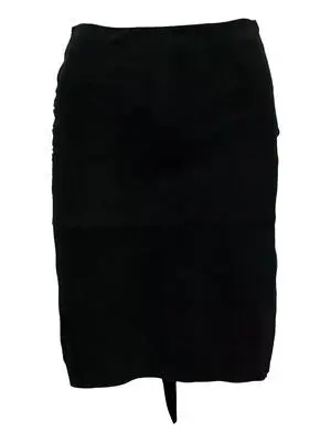 Ba&sh Asymmetrical Twist-gather Leather Skirt - Black