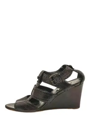 Balenciaga 120mm Broguing-details Sandals - Black