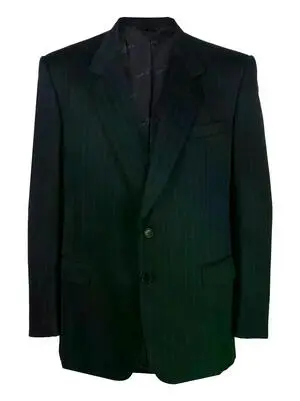 Pierre Cardin 1990s Pinstriped Notched Lapels Blazer - Blue
