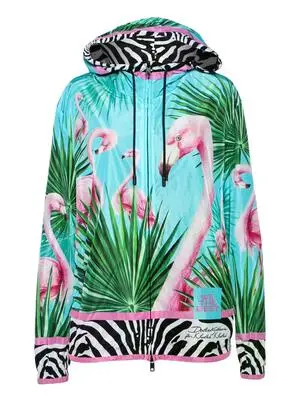 Dolce & Gabbana X Dj Khaled Flamingo-print Hoodie - Blue
