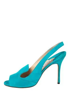 Manolo Blahnik 100mm Slingback Peep-toe Sandals - Blue